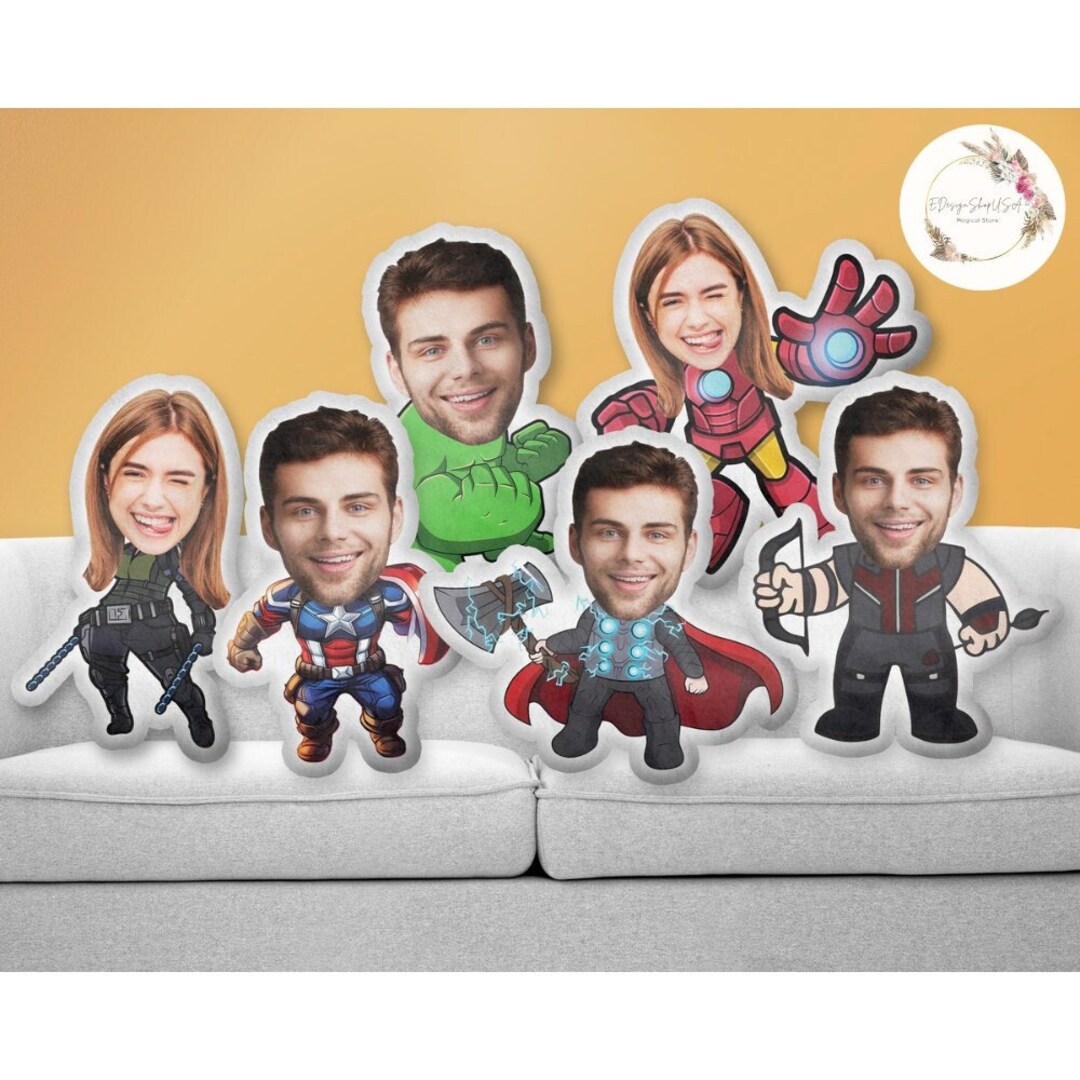 Custom Shape Photo Superhero Character Disney Pillow, Marvel Avengers ...