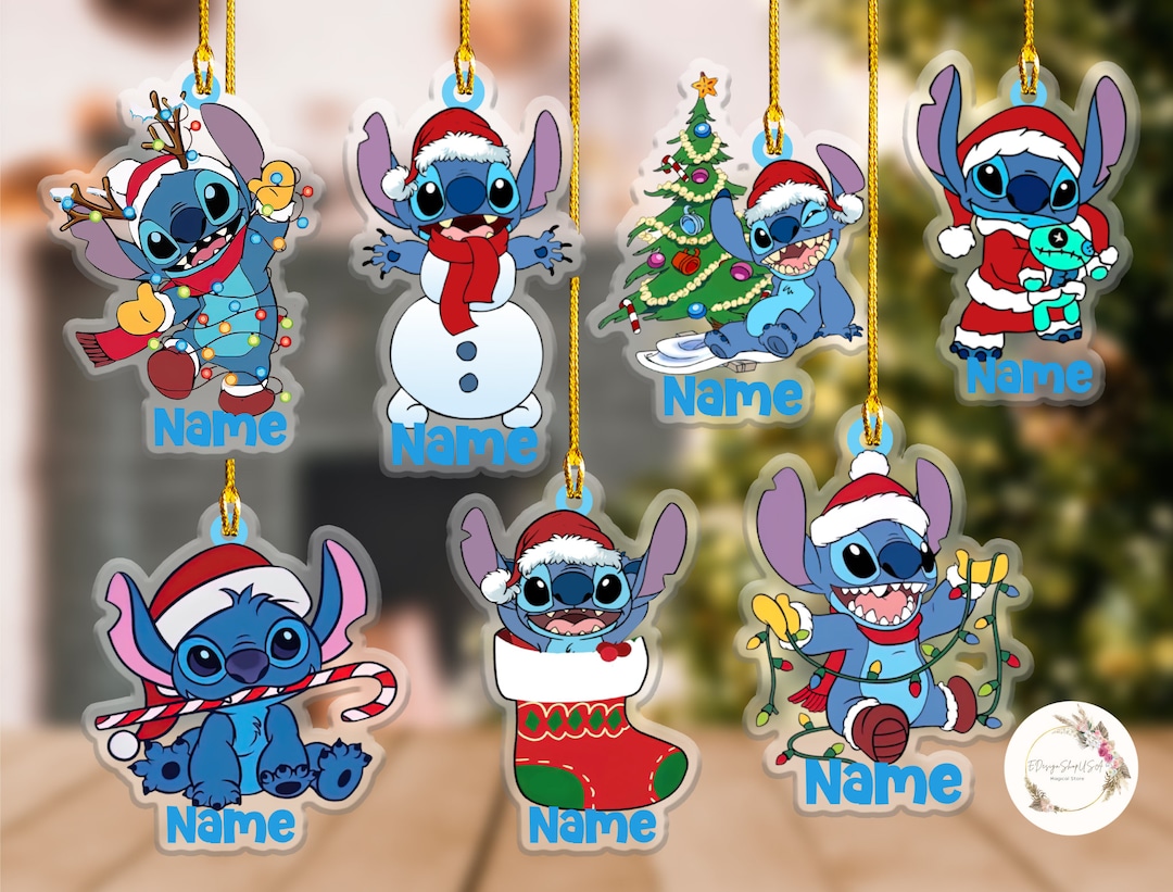 Personalized Disney Stitch Christmas Ornament, Disney Family Christmas ...