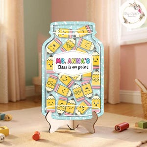 Personalized Pencil Student Teacher Reward Jar, Back to School Kids ...