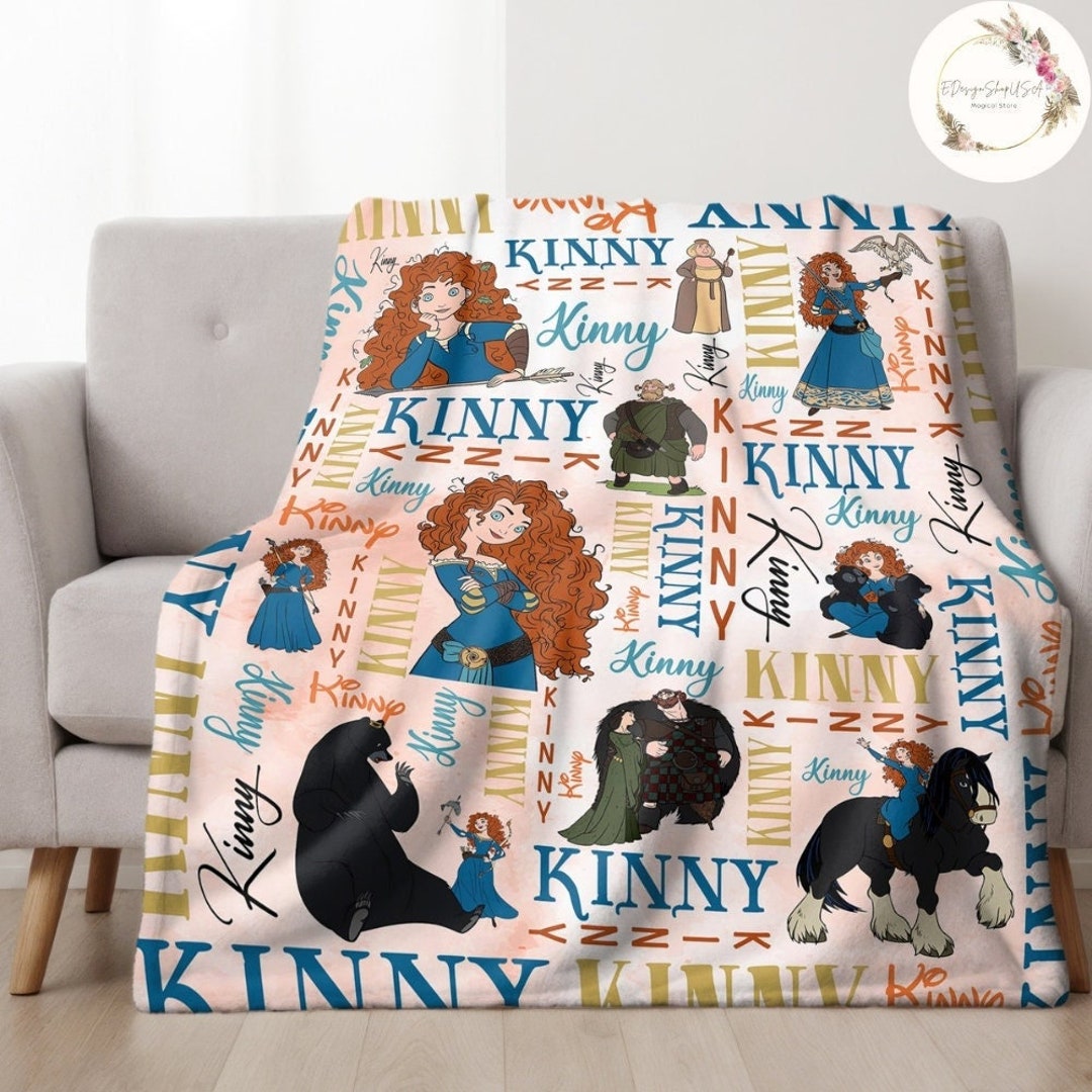 Personalized Watercolor Disney Brave Princess Merida Blanket, Custom ...