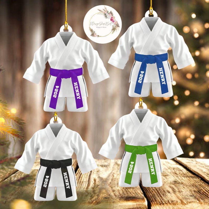 Personalized 2D Karate Ornament, Custom Belt Color Karate Kids ...