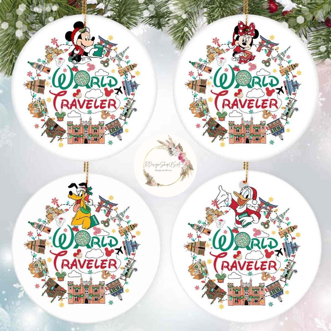 All Characters Disney Epcot Christmas Ornament, Mickey and Friends ...