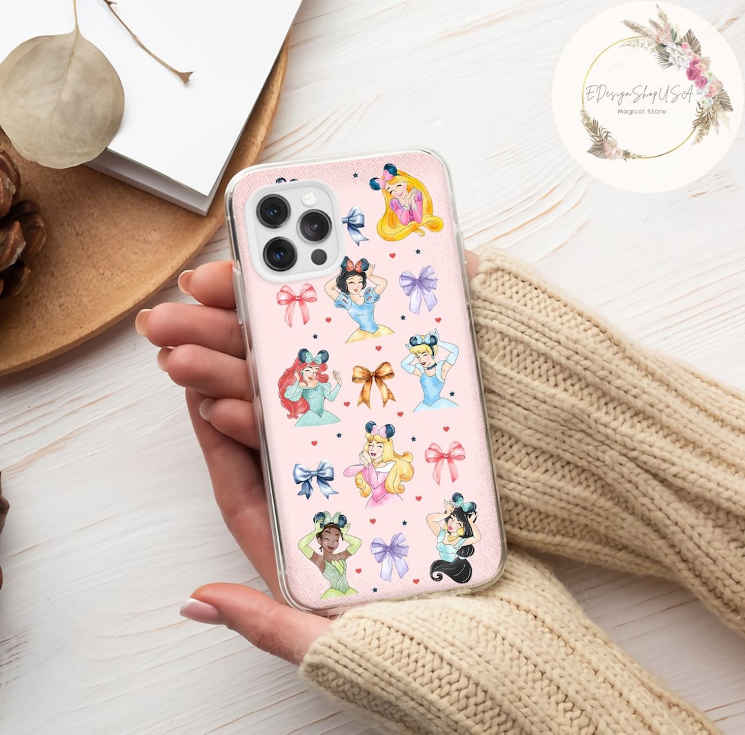 Coquette Bows Disney Princess Phone Case, Cinderella Belle Tiana WDW ...