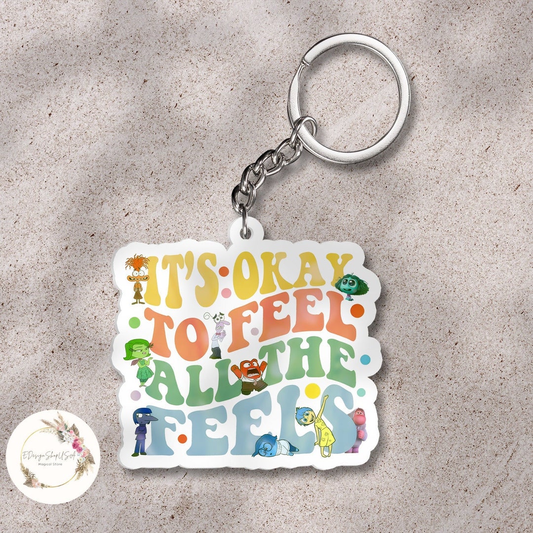 Personalized Disney Inside Out Keychain, It's Okay to Feel All the ...