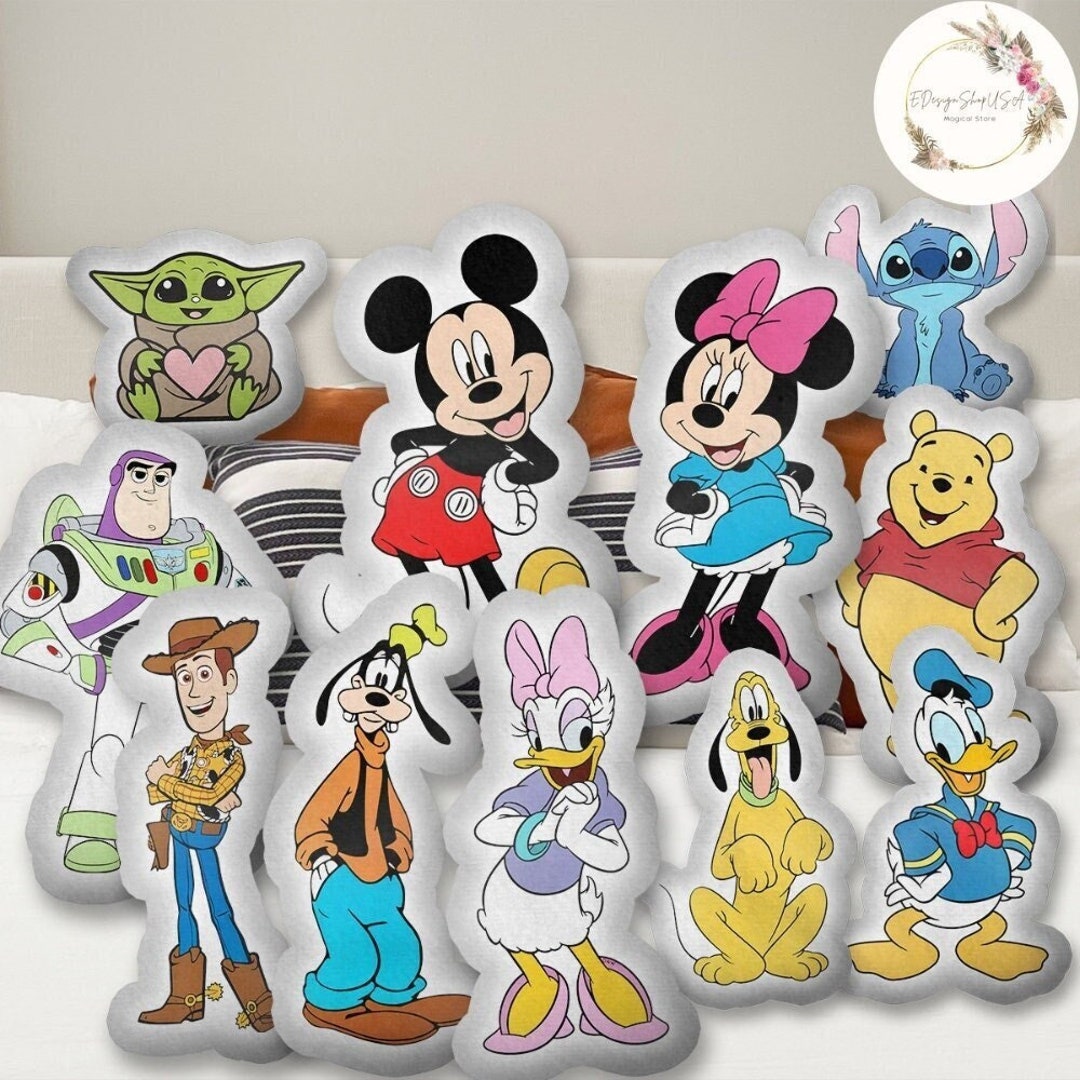 Custom Shape All Characters Disney Pillow, Mickey and Friends Plush ...