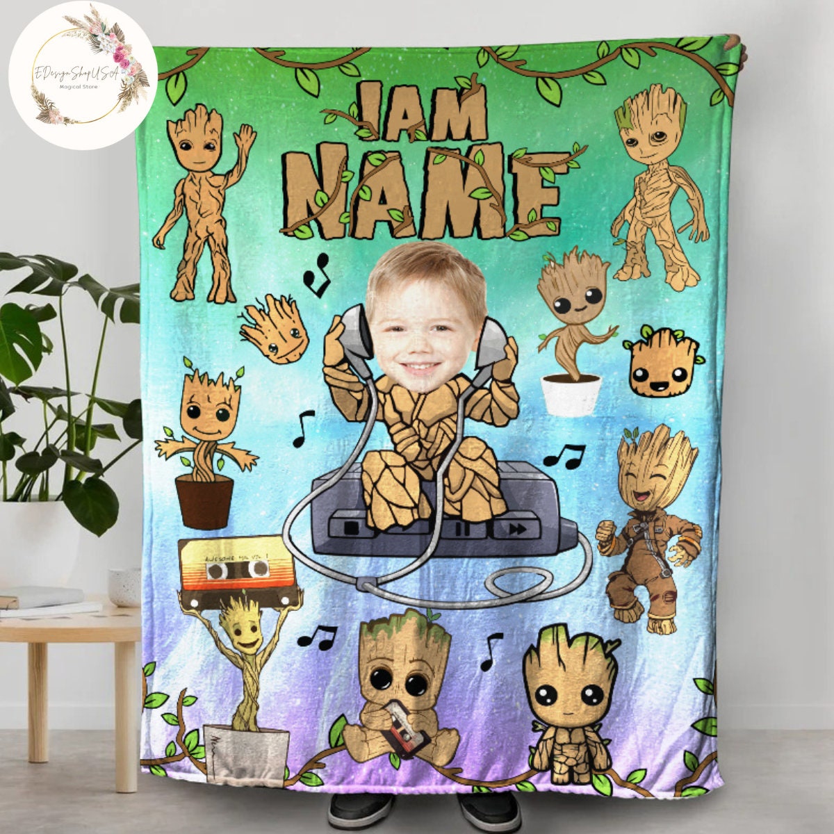 Personalized Custom Face & Name I am Groot blanket sold by Precipitate ...