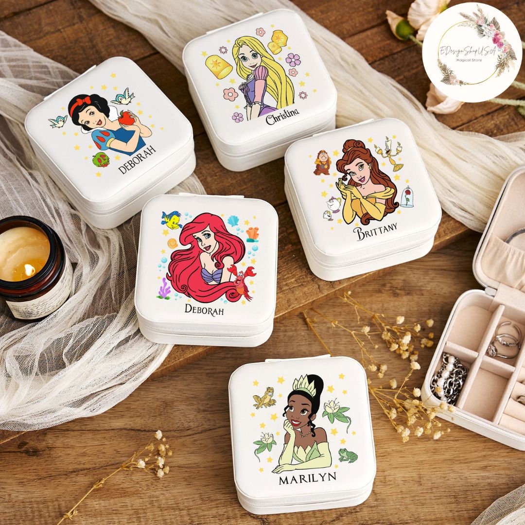 Personalized Disney Princess Jewelry Box, Disney Princess Birthday Girl ...