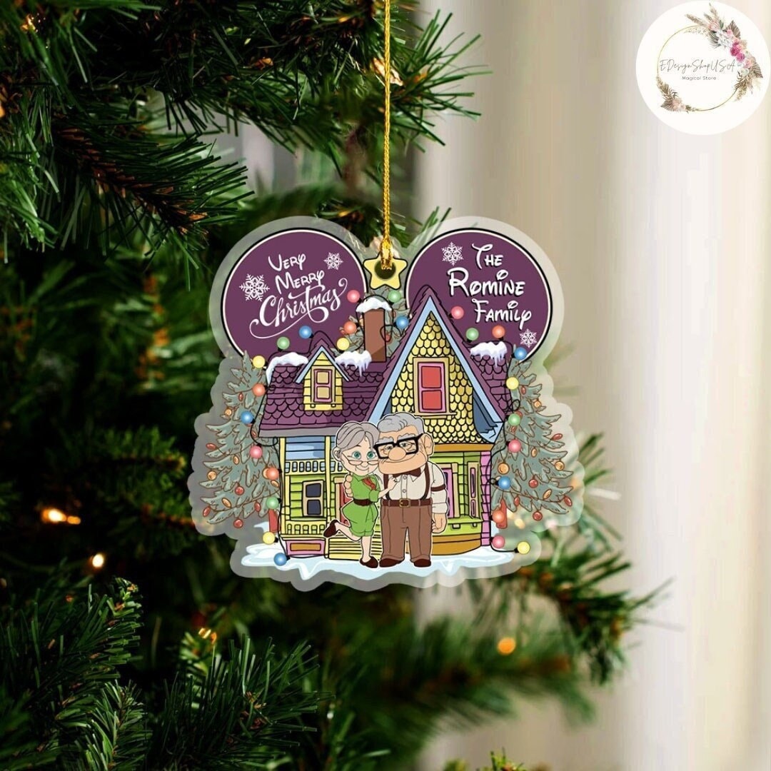 Personalized Disney Pixar up House Christmas Ornament, His Ellie Her ...