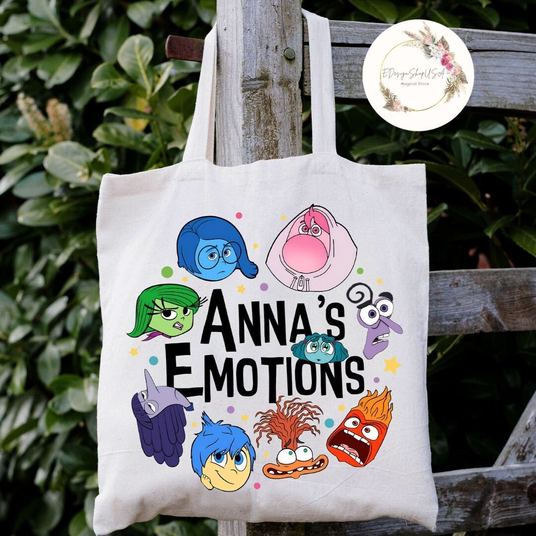 Personalized Disney Inside Out Emotions Tote Bag, Mental Health Matters ...