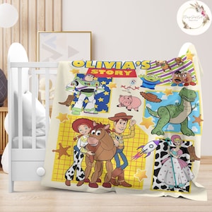 Personalized Disney Pixar Toy Story Blanket, Custom Name Baby Girl Boy ...