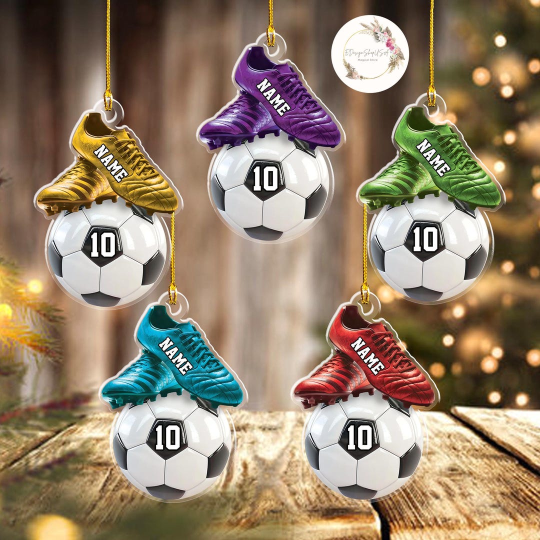 Personalized Soccer Christmas Ornament, Soccer Players Xmas Ornament ...