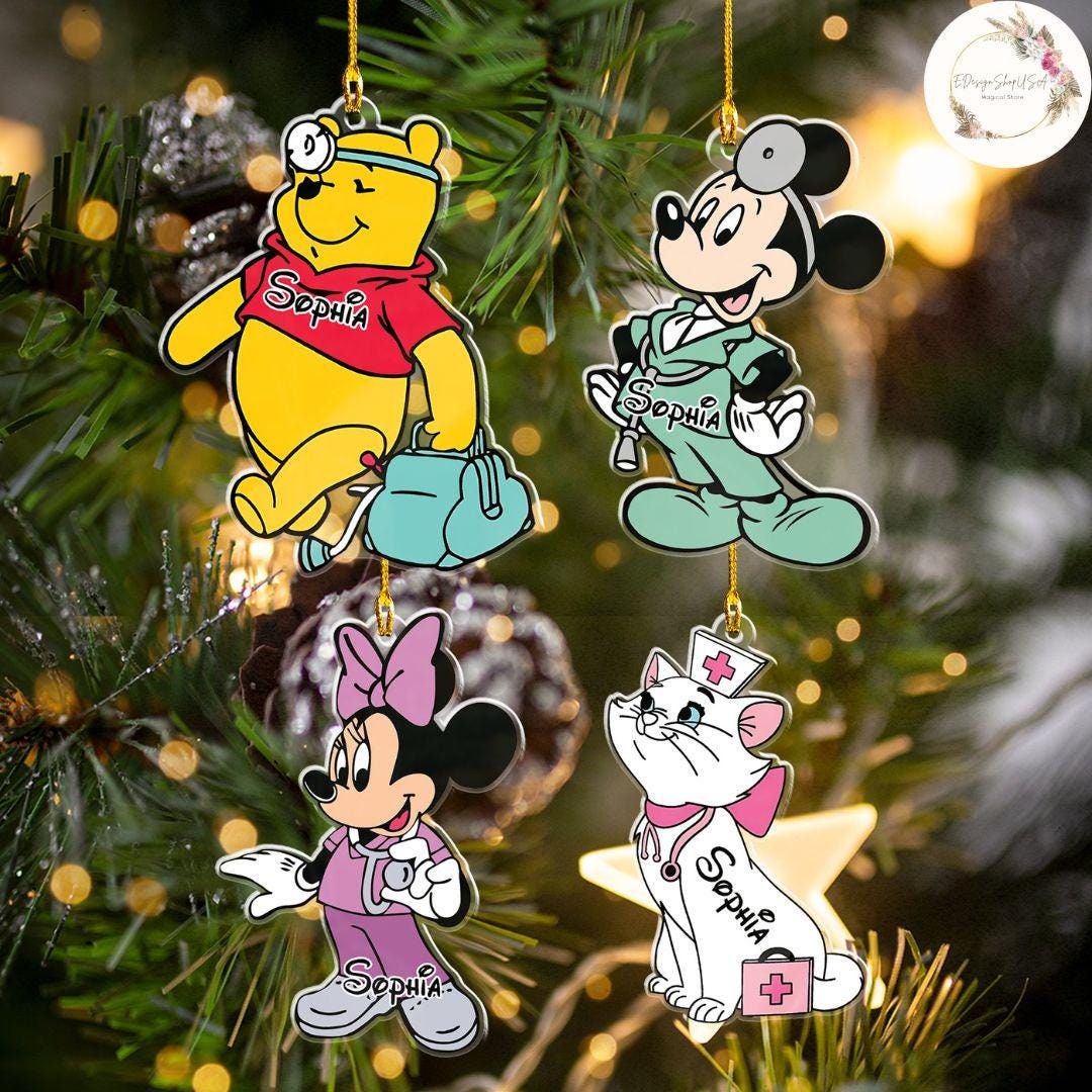 Personalized All Characters Disney Nurse Ornament, Mickey & Friends ...