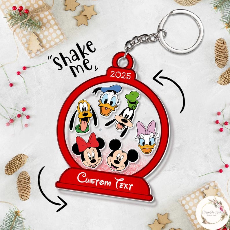 Personalized Mickey and Friends Disney Shaker Keychain, Disney Trip ...
