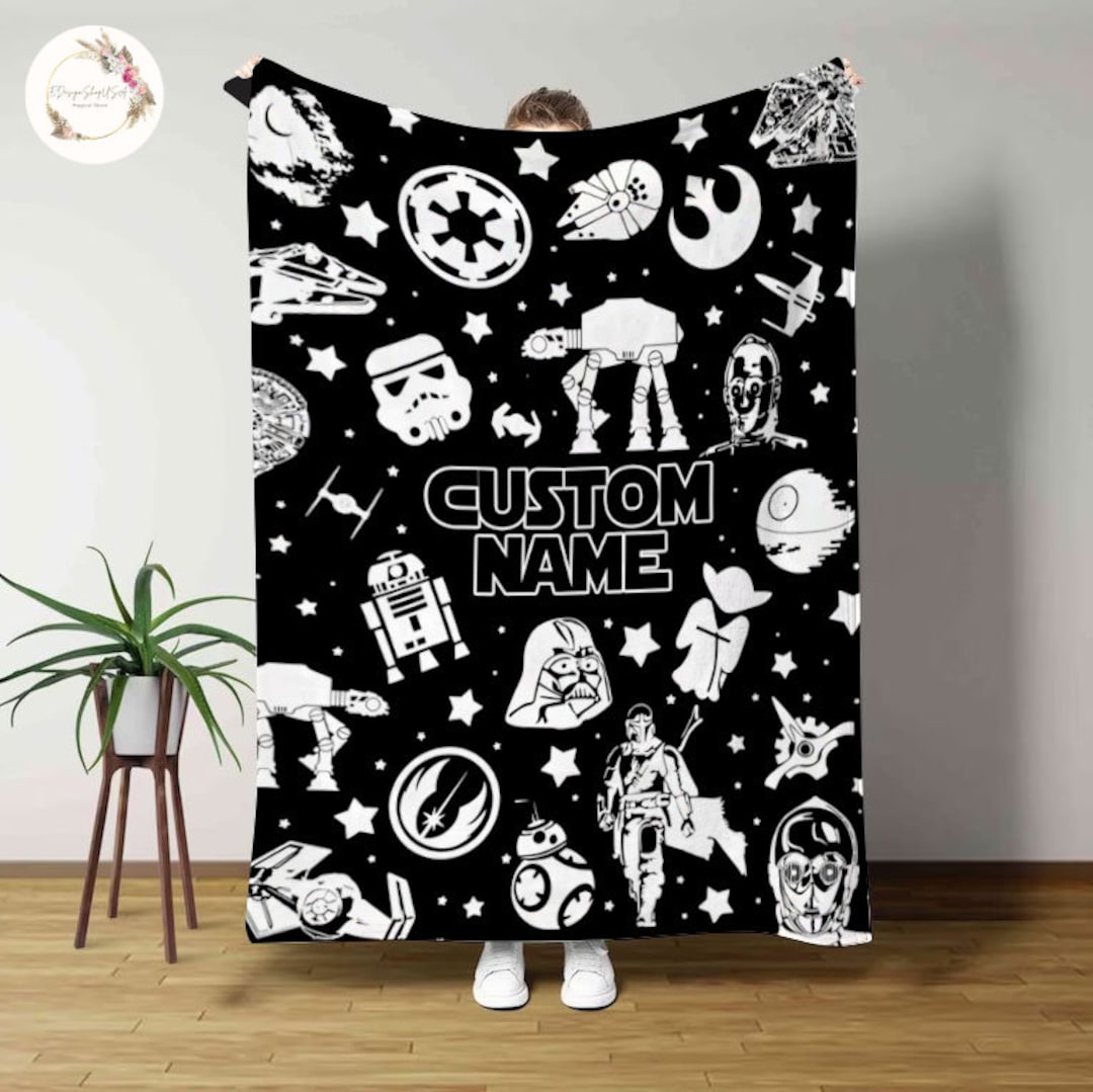 Personalized Name Star Wars Blanket, Star Wars Characters Blanket ...