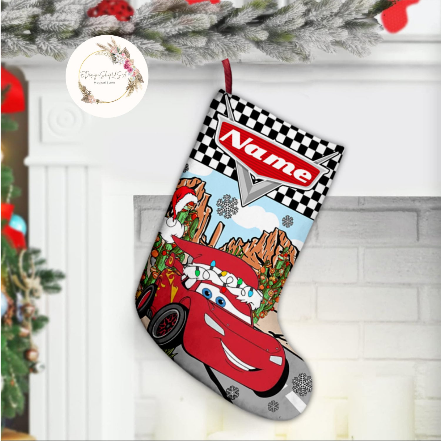 Personalized Disney Pixar cars Christmas Stockings, Lightning MCQueen ...