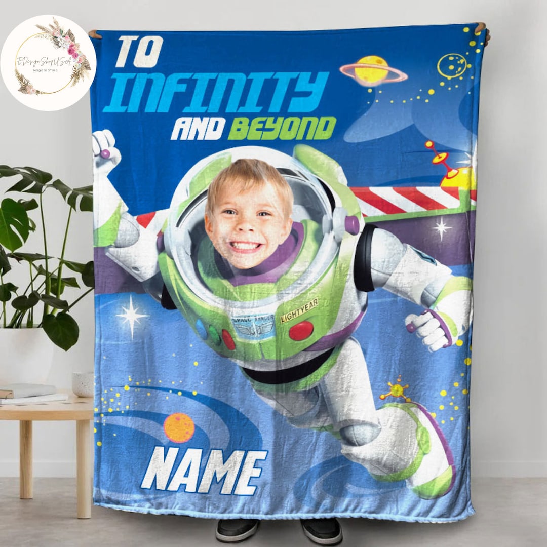 Custom Your Photo & Name Toy Story Blanket, Buzz Lightyear to Infinity ...