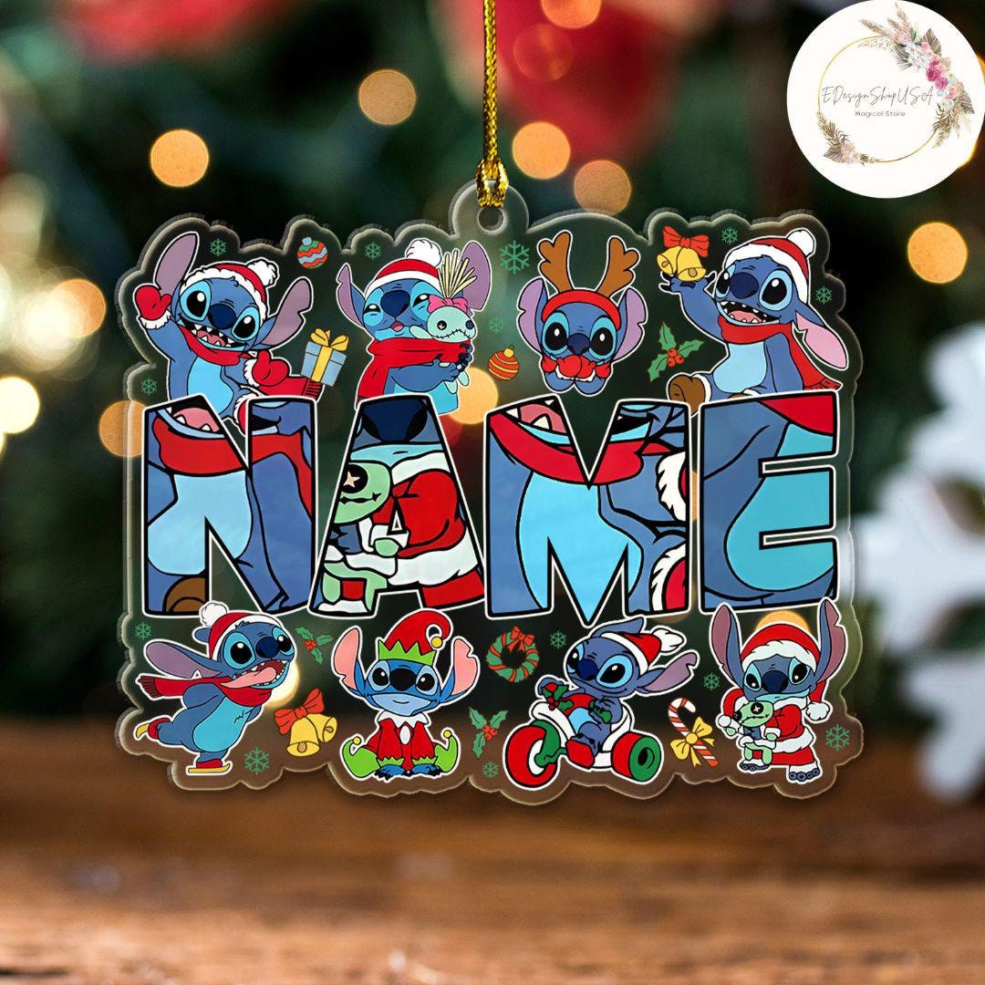 Personalized Disney Stitch Christmas Ornament, Custom Name Lilo ...