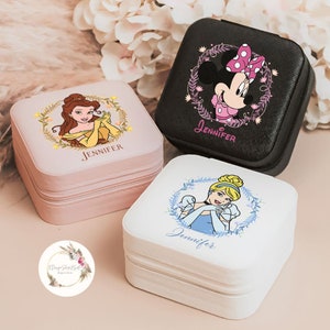 Personalized Floral All Characters Disney Jewelry Box, Mickey & Friends ...