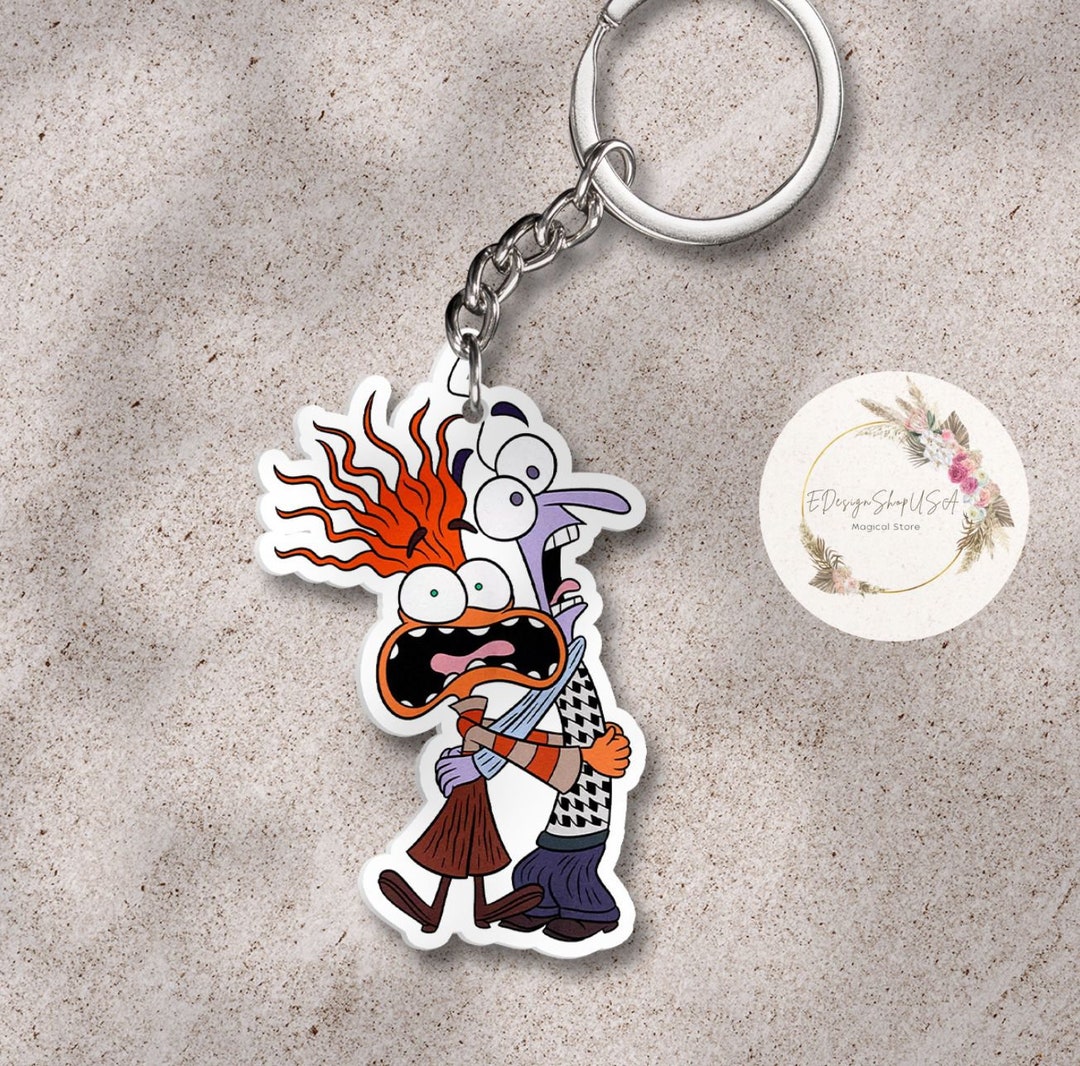 Disney Inside Out Fear & Anxiety Keychain, Inside Out 2 Movie ...