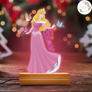 Personalized Disney Princess Night Light, Custom Name Baby Girl Room ...