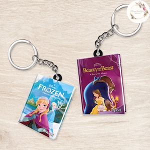 Personalized Disney Movie Book Keychain, Mickey and Friends, Disney ...