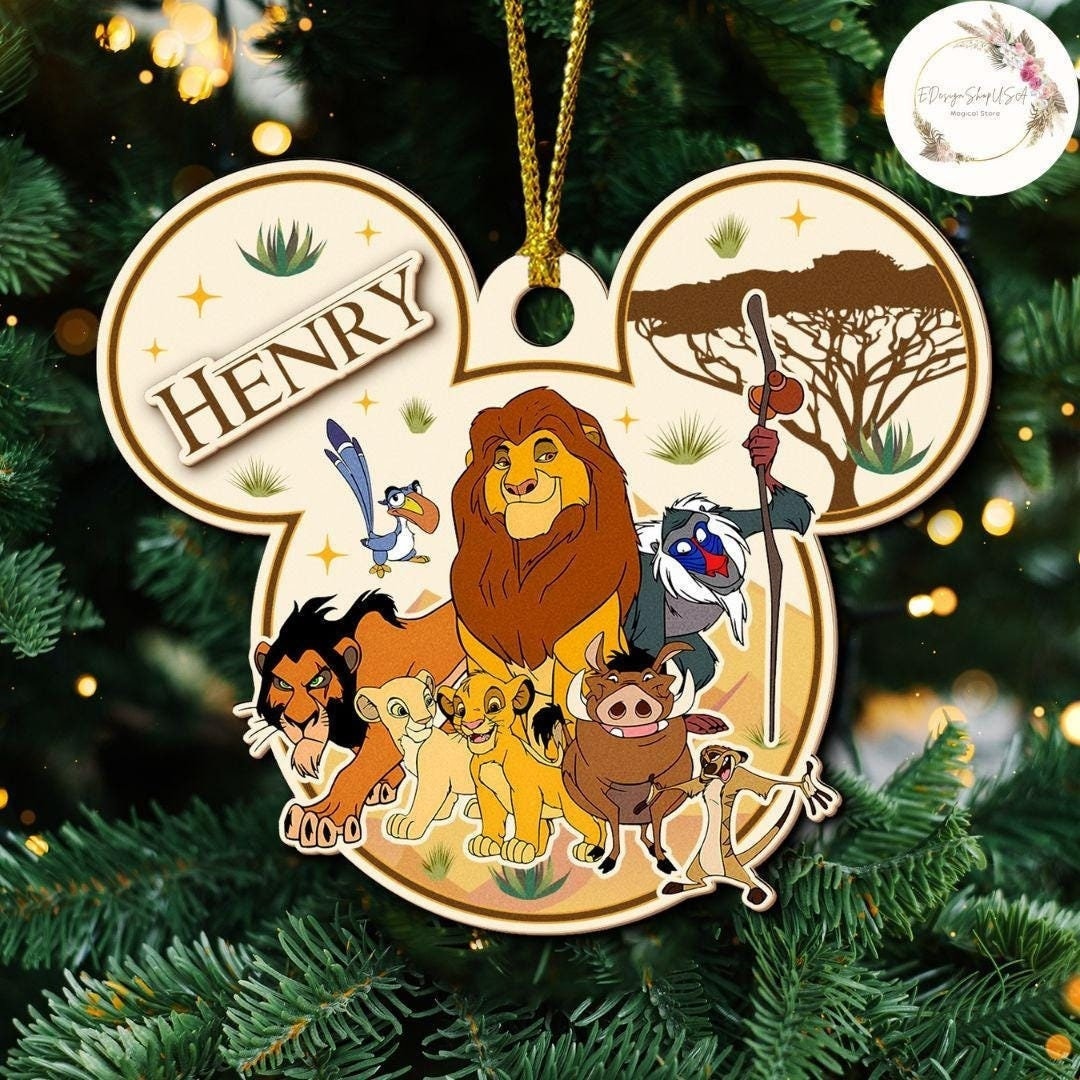 Personalized the Lion King Simba Timon Pumbaa Disney Christmas Ornament ...