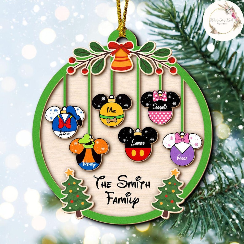 Personalized Mickey & Friends Disney Family Christmas Ornament, Mickey ...