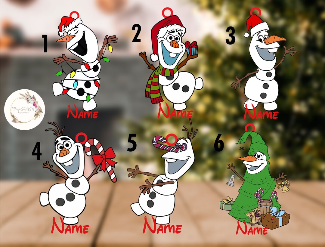 Personalized Olaf Christmas Ornament, Olaf Santa Christmas Lights ...