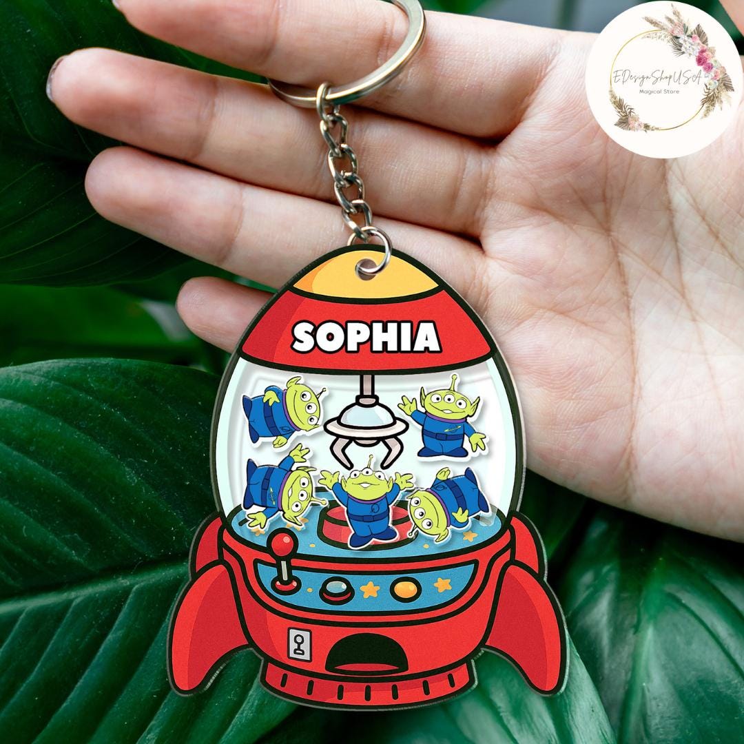 Personalized Disney Toy Story Aliens Shaker Keychain, Pizza Planet ...
