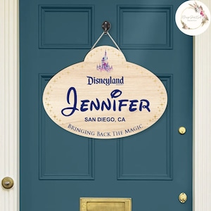 Personalized Disney Name Tag Wooden Hanging Sign Plaque, Disney Cruise ...