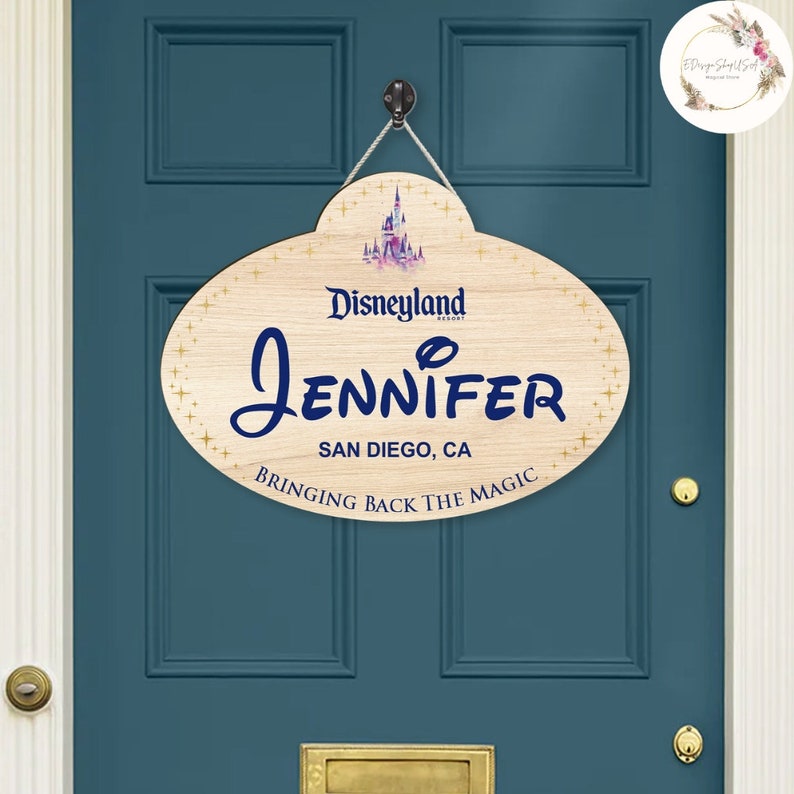 Personalized Disney Name Tag Wooden Hanging Sign Plaque, Disney Cruise ...