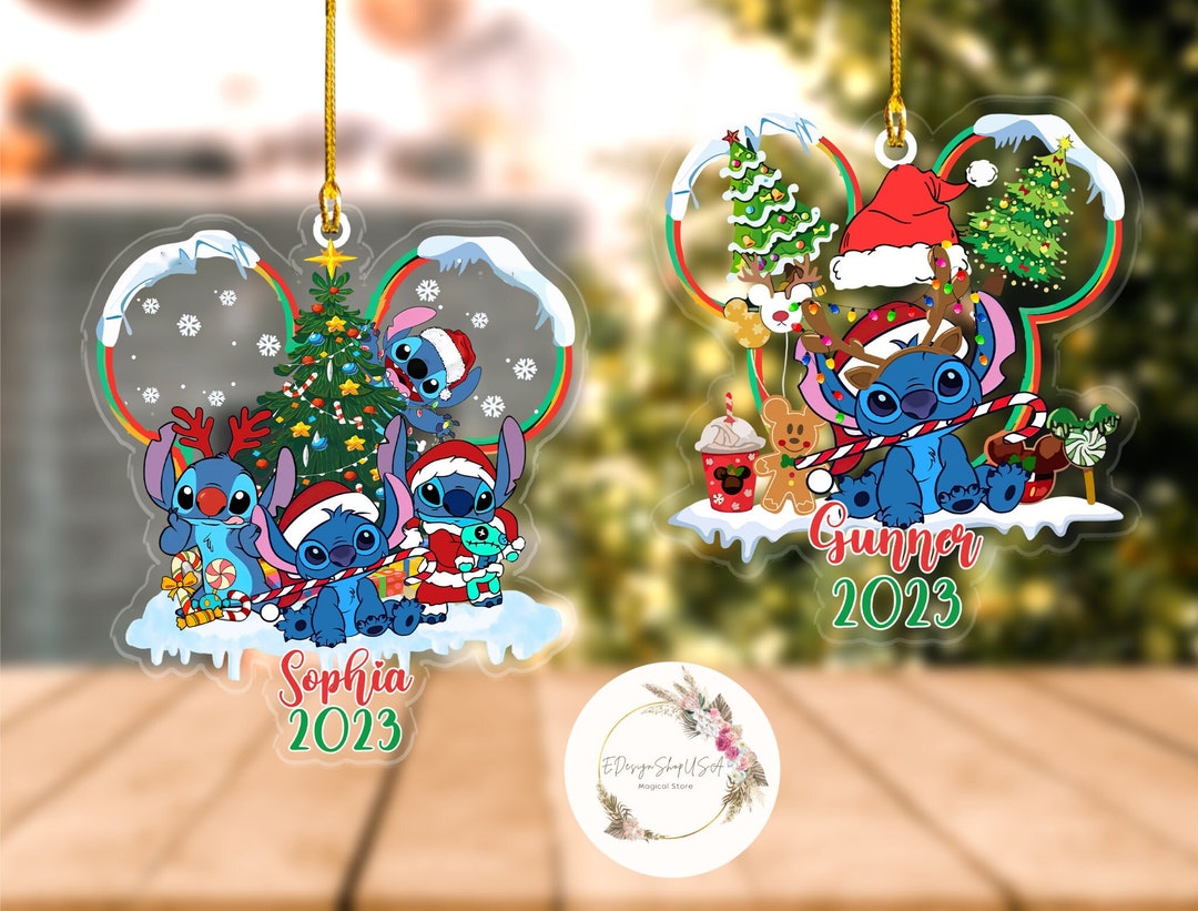 Personalized Stitch Christmas Ornament, Disney Christmas Tree Decor ...