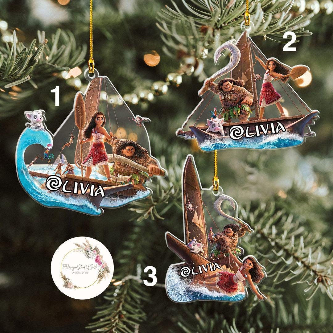 Personalized Disney Moana 2 Movie Ornament, Princess Moana Disney ...
