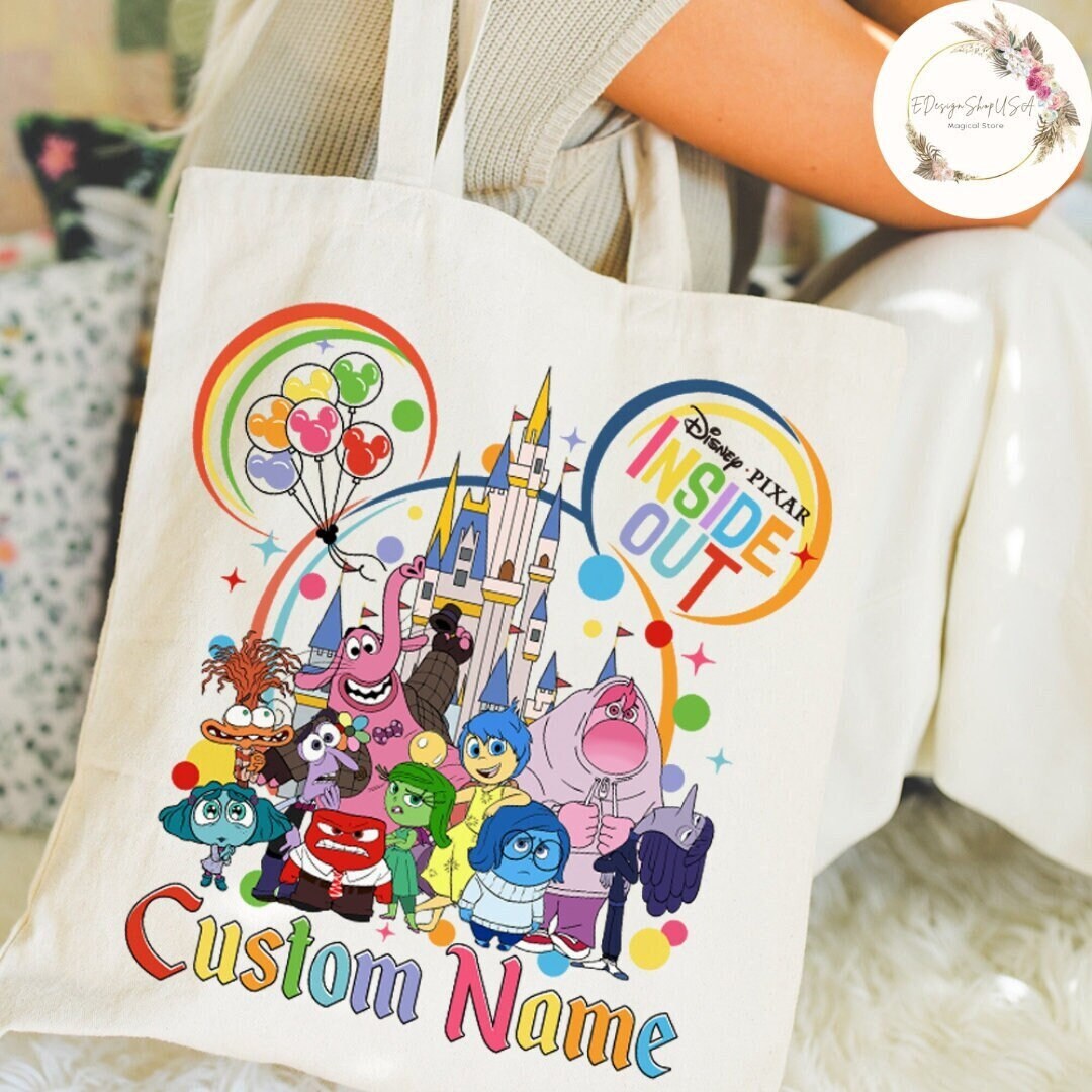 Personalized Disney Inside Out Tote Bag, Mental Health Matters Inside ...