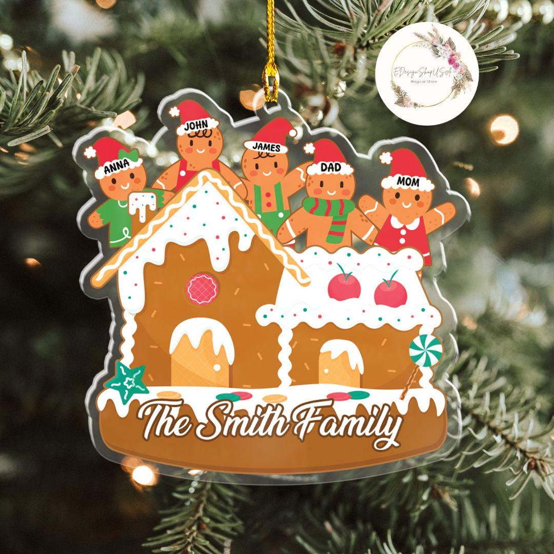 Personalized Gingerbread House Family Christmas Ornament, Ginger ...