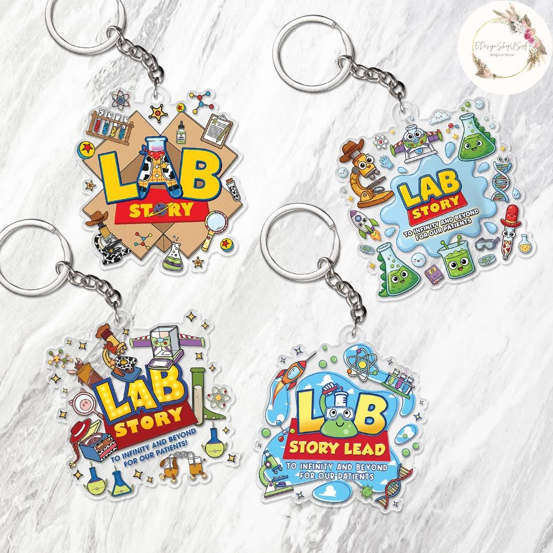 Disney Toy Story Lab Week 2026 Keychain, Buzz Lightyear Woody Lab Team ...