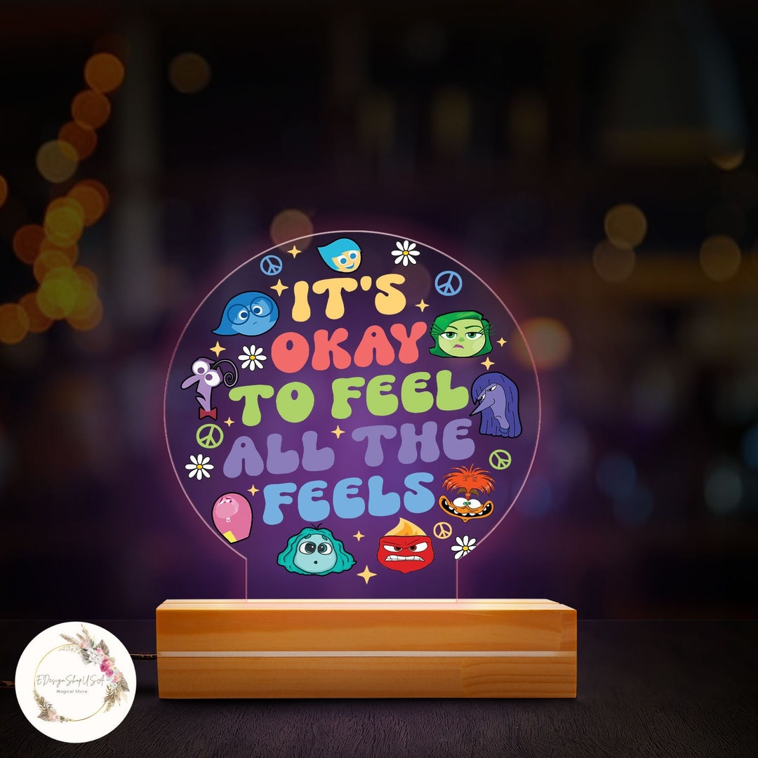 It's Okay to Feel All the Feels Disney Inside Out Night Light, Inside ...
