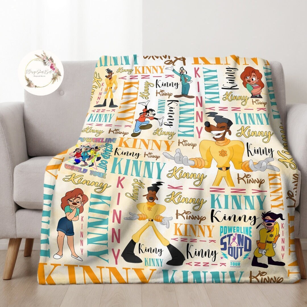 Personalized Watercolor Disney Goofy Movie Blanket, Custom Name ...