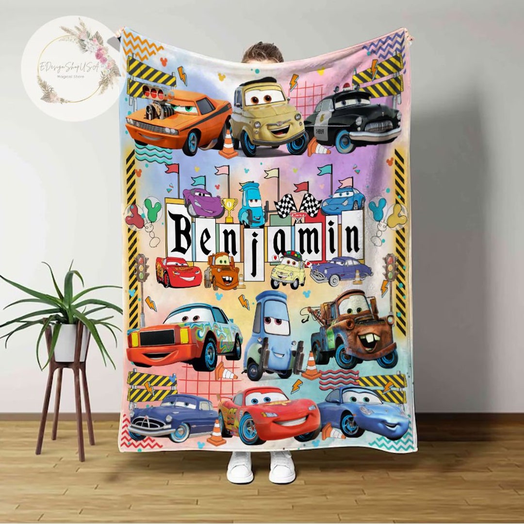 Personalized Disney Cars Blanket, Custom Name Pixar Cars Blanket ...