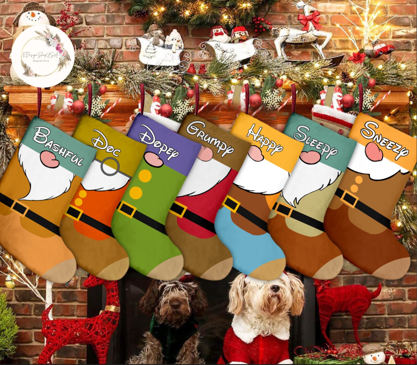 Personalized Seven Dwarfs Christmas Stocking Disney Family - Etsy