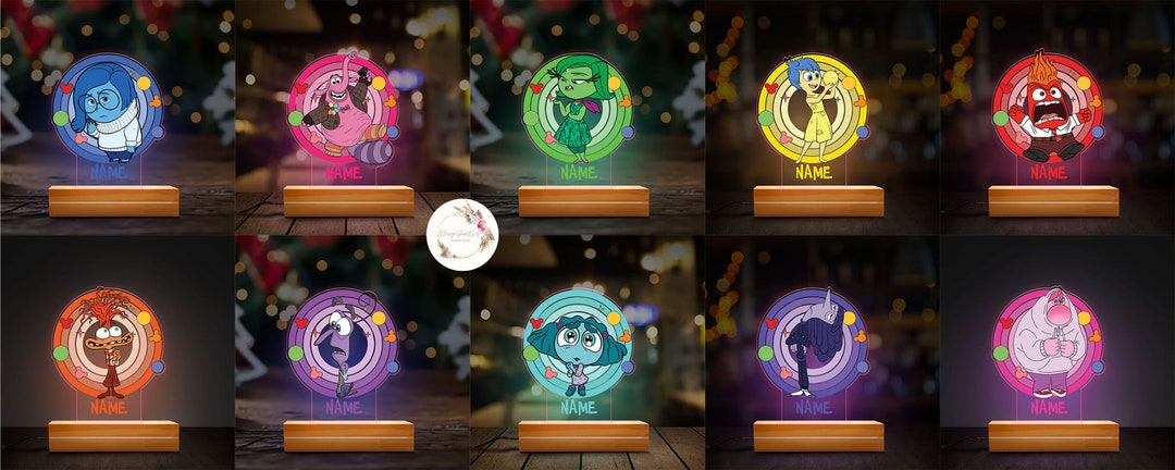Personalized Inside Out Characters All the Feels Night Light, Inside ...