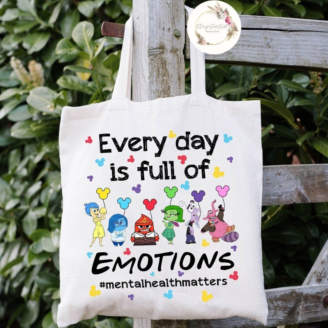 Every Day is Full of Emotions Disney Pixar Inside Out Tote Bag, Mental ...