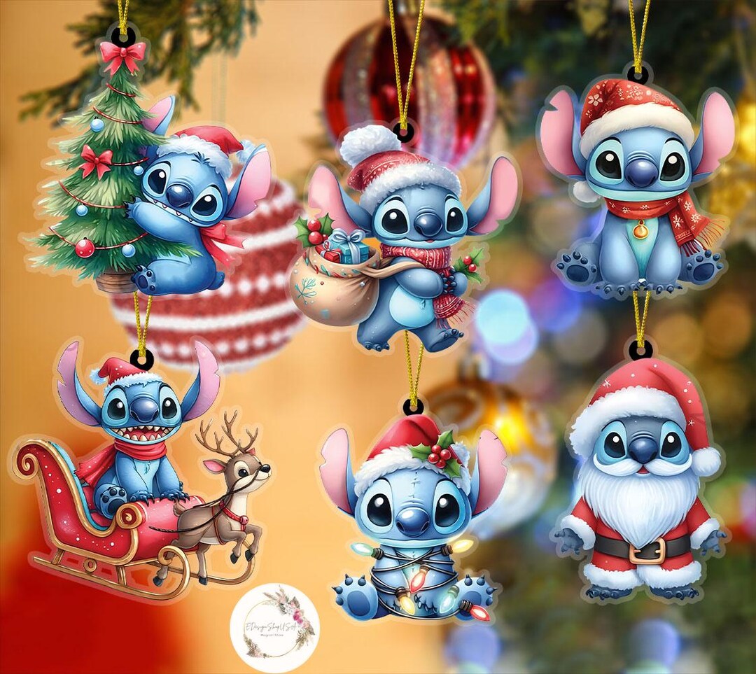 Personalized Disney Stitch Christmas Ornament, Disney Family Christmas ...