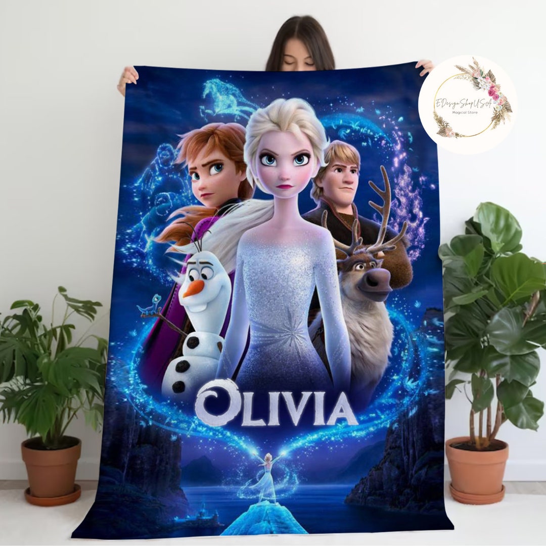 Personalized Disney Frozen Blanket, Custom Name Disney Blanket ...