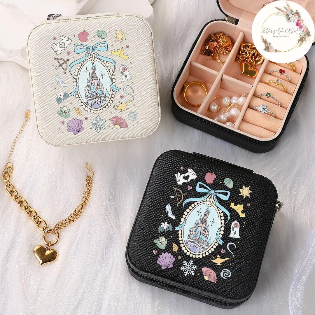 Coquette Bow Disney Princess Castle Jewelry Box, Princess Birthday Girl ...