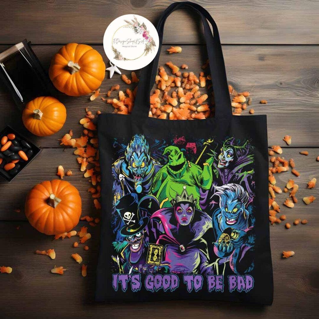 It's Good to Be Bad Disney Villains Canvas Tote Bag, Disney Halloween ...