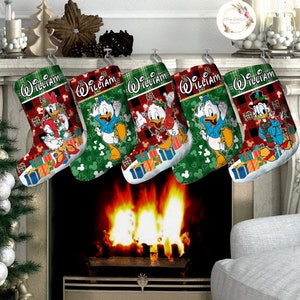 Personalized Buffalo Plaid Ducktales Disney Christmas Stockings With ...