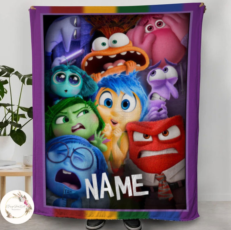 Personalized Disney Inside Out 2 Blanket, Joy Disgust Sadness Anxiety ...