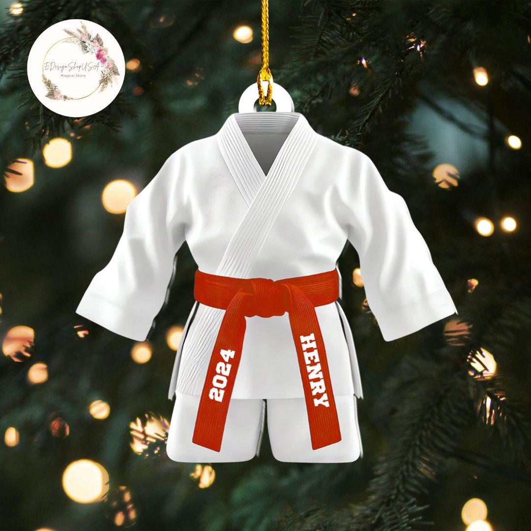 Personalized 2D Karate Ornament, Custom Belt Color Karate Kids ...