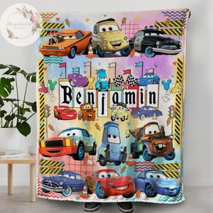 Personalized Disney Cars Blanket, Custom Name Pixar Cars Blanket ...